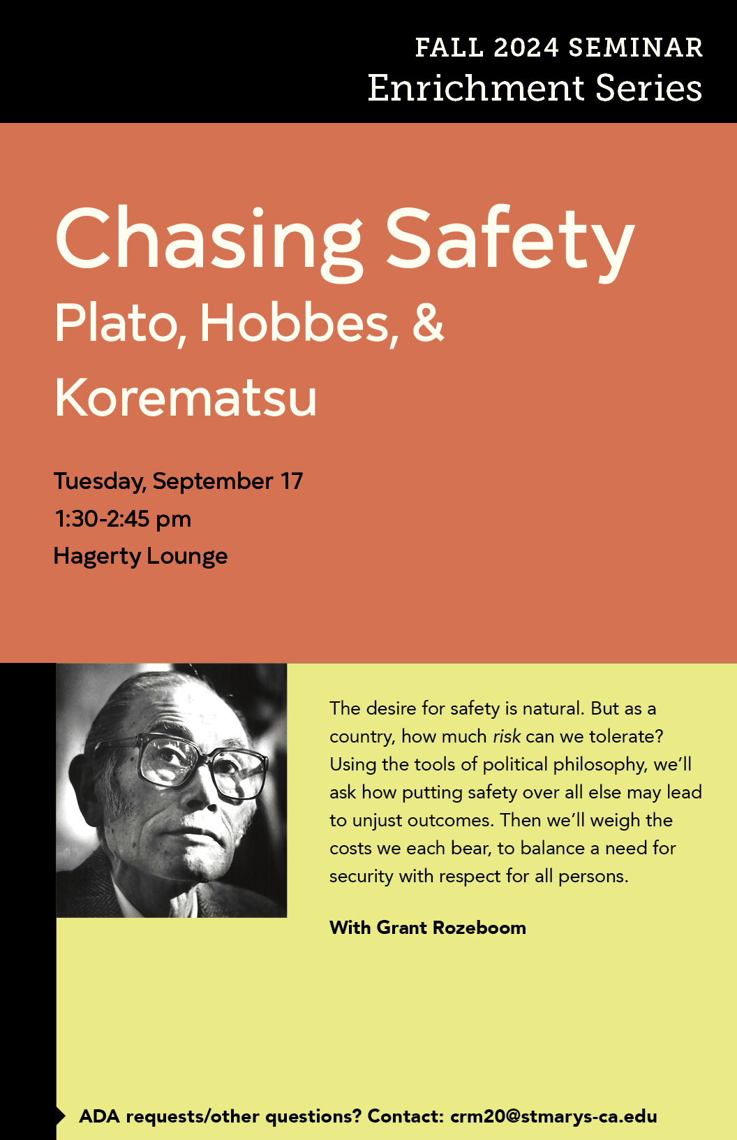 Chasing Safety: Plato, Hobbes, & Korematsu | Saint Mary's College